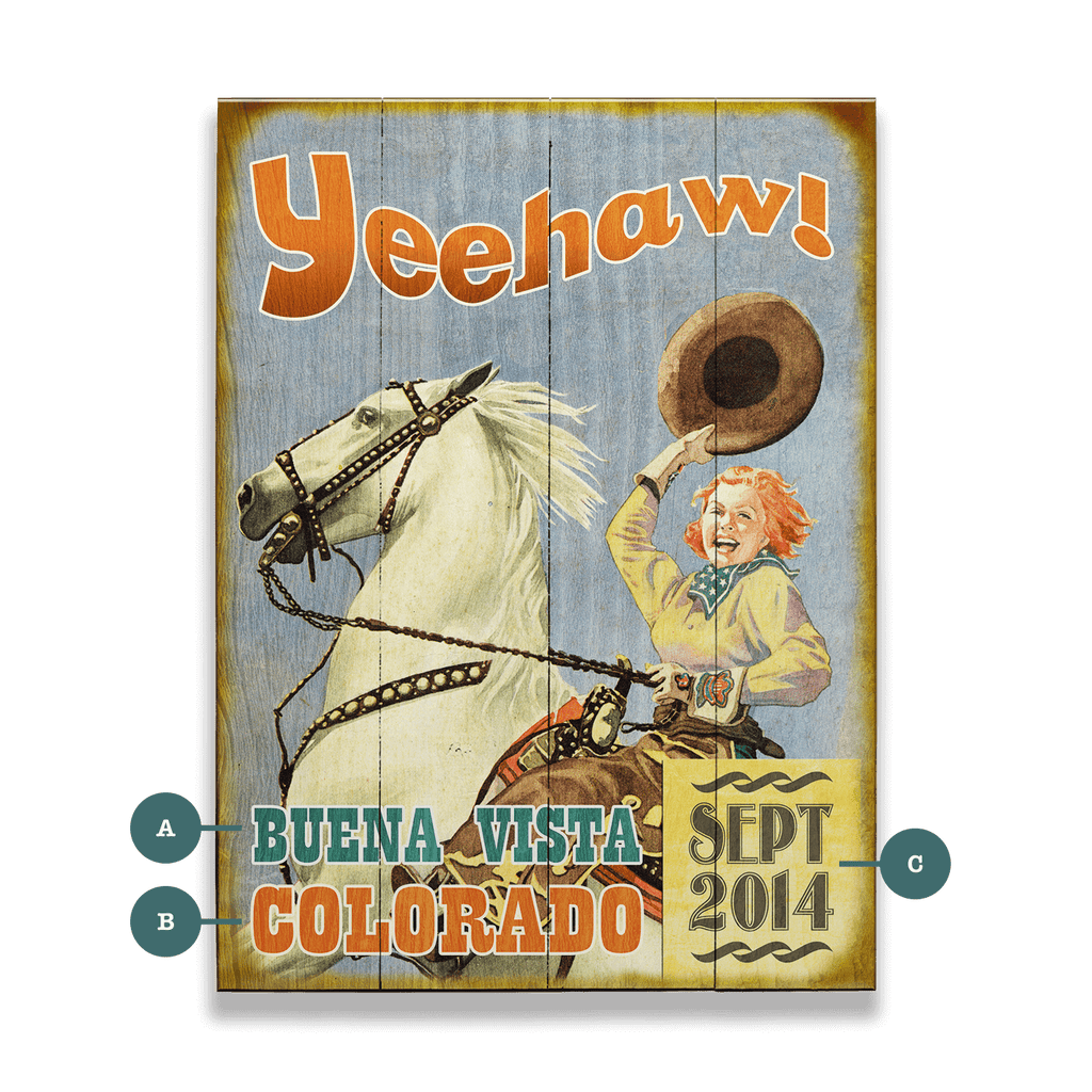 Yeehaw Cowgirl - Wood & Metal Wall Art – Old Wood Signs