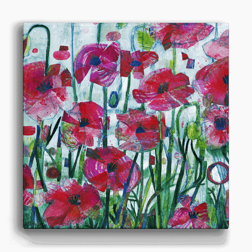 Red Poppies - Metal Box Art – Old Wood Signs