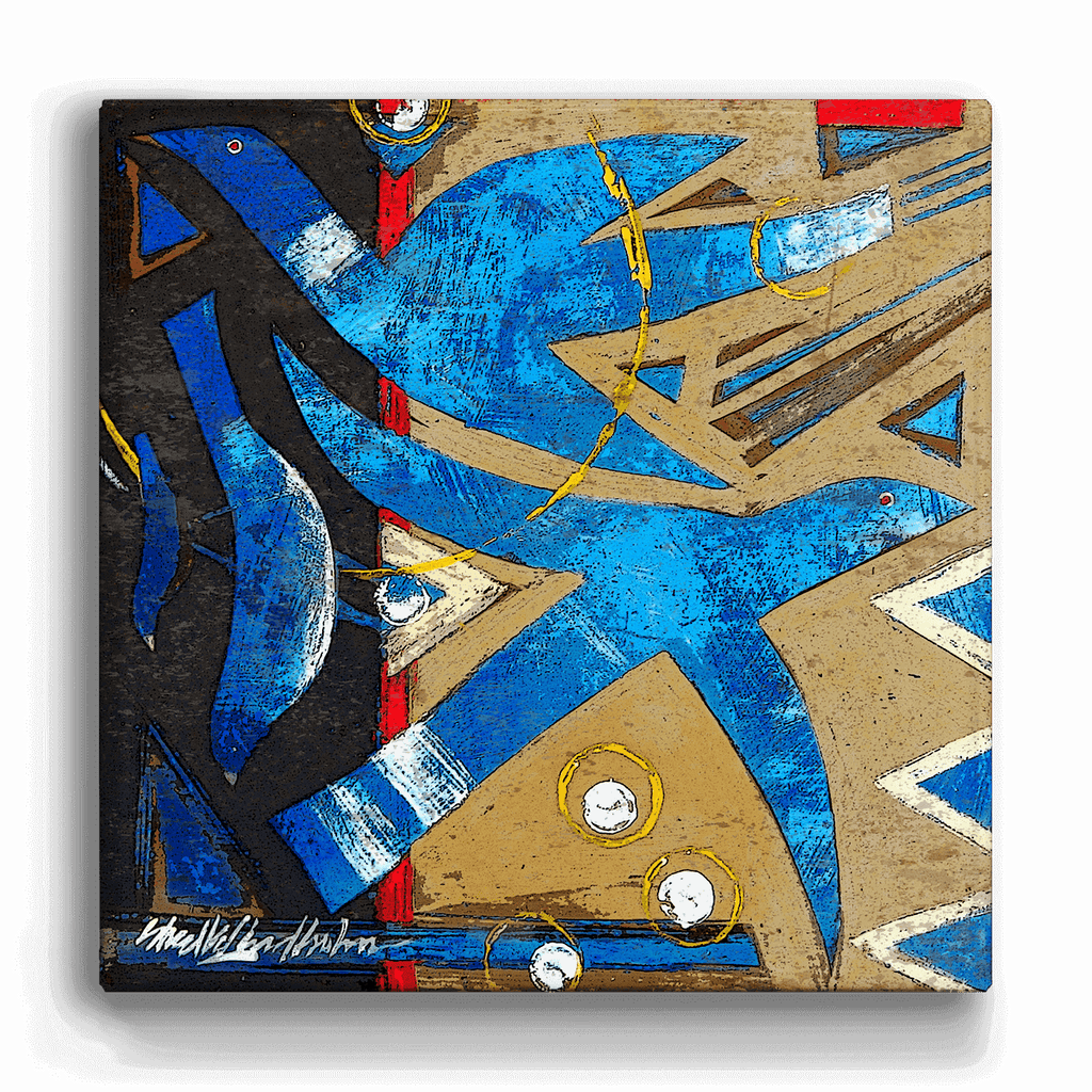 Spirit Birds: Azure Dream - Metal Box Art – Old Wood Signs