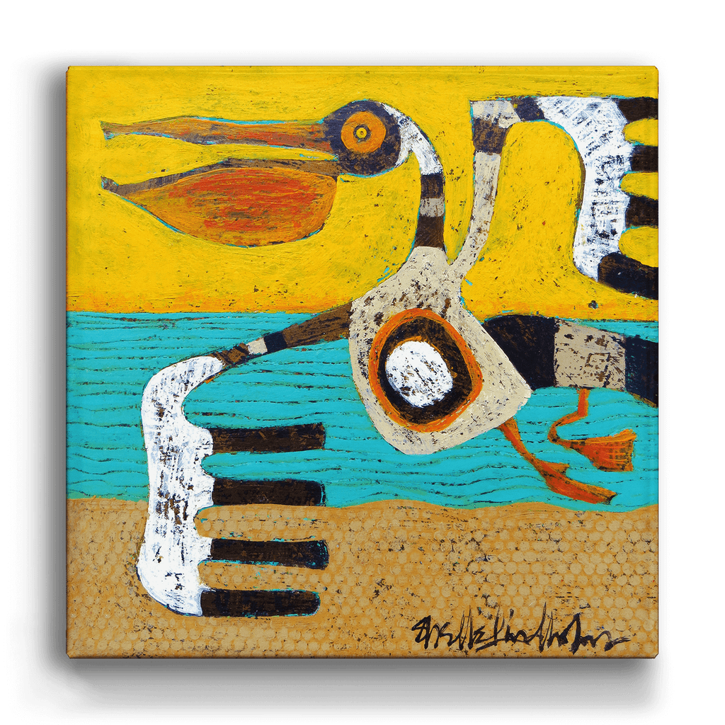 Pelican in the Abstract (3) - Metal Box Art – Old Wood Signs