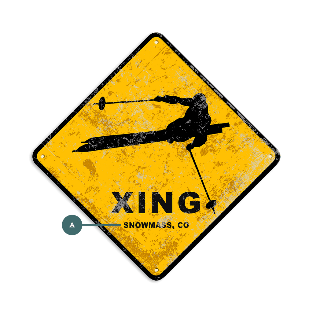 Skier Crossing - Metal Wall Art – Old Wood Signs