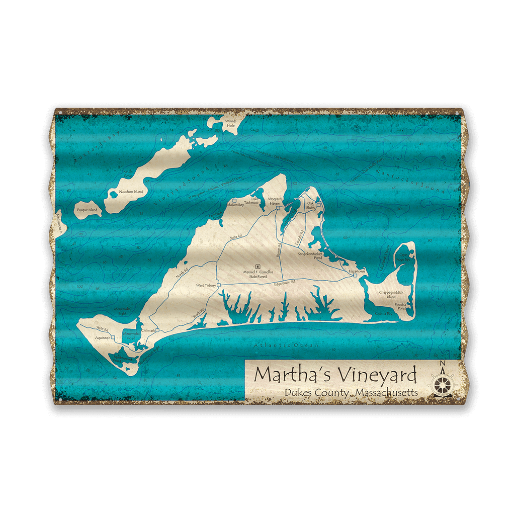 Martha’s Vineyard - Corrugated Metal Wall Art – Old Wood Signs
