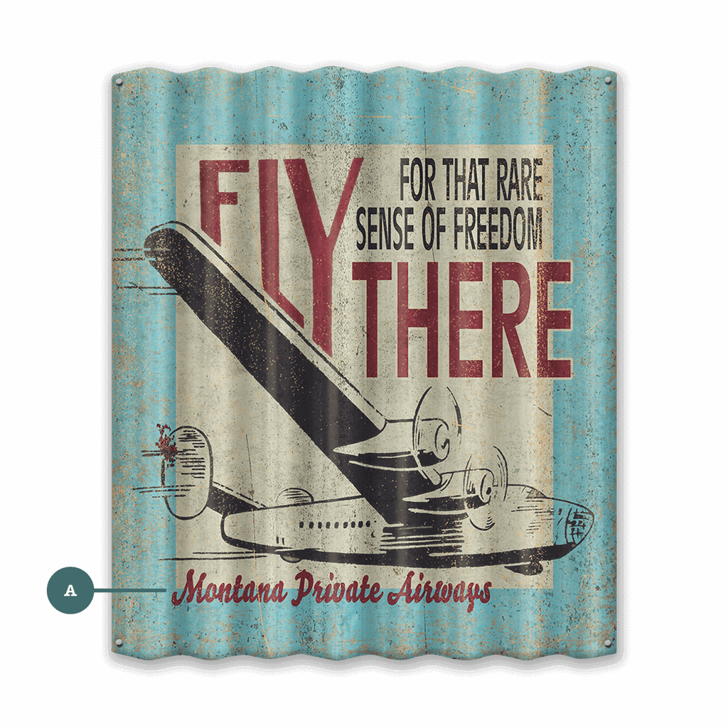 Fly There - Corrugated Metal Wall Art – Old Wood Signs