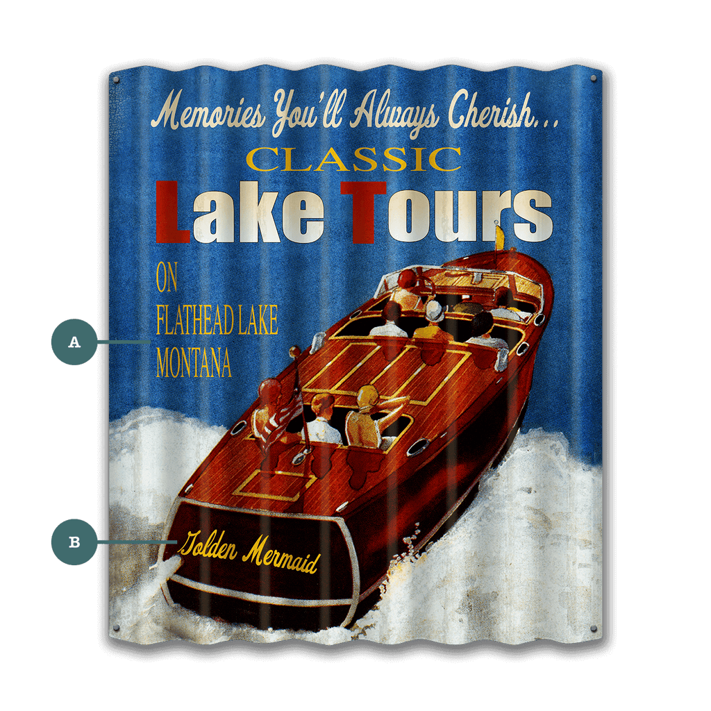 Classic Lake Tours - Corrugated Metal Wall Art – Old Wood Signs