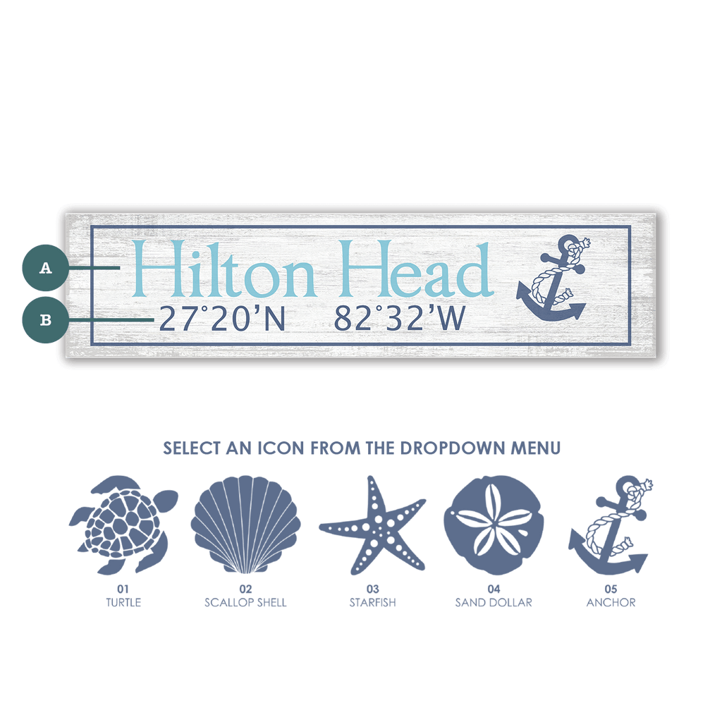 Coastal Icon Landmark Sign: Nautical Blue - Wall Decor – Old Wood Signs