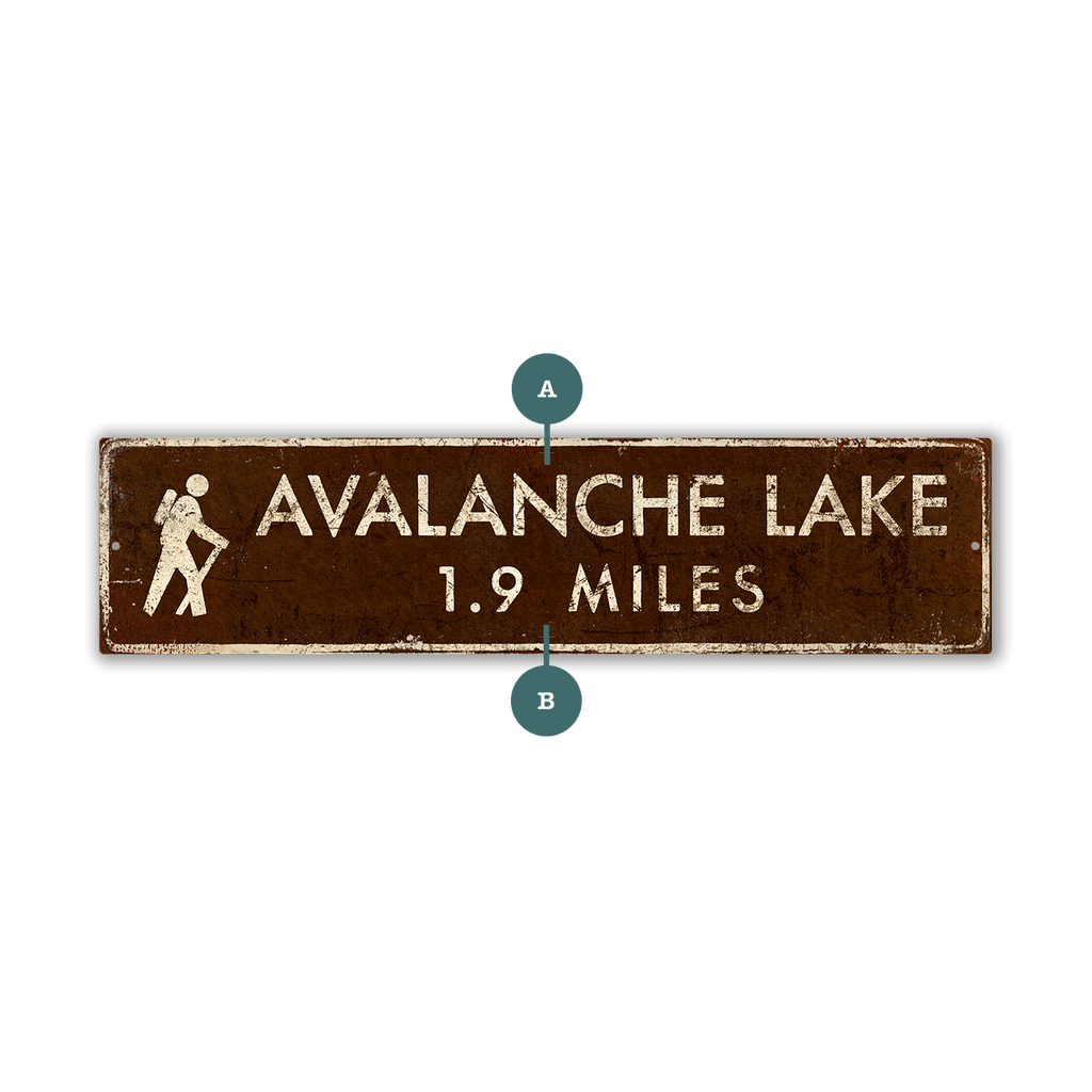 Landmark Hiker Custom Signs: Brown 2 - Wall Decor – Old Wood Signs