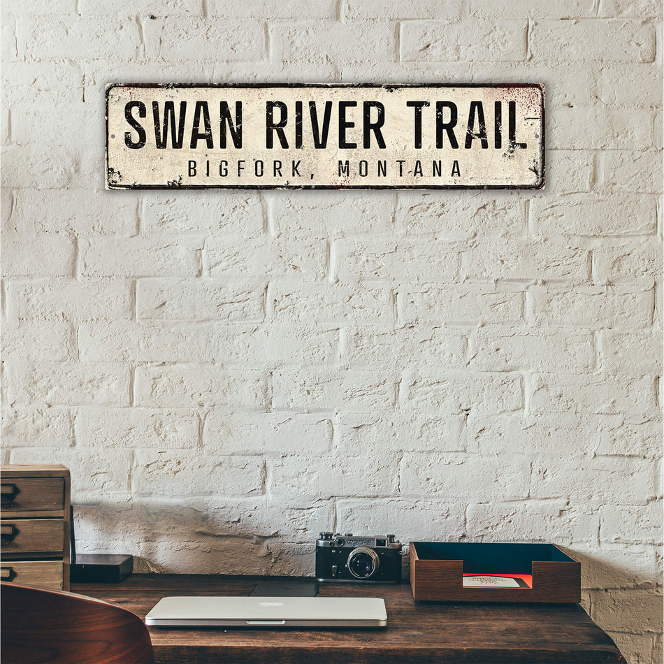 Landmark Signature Series: White 2 - Wood & Metal Wall Art – Old Wood Signs