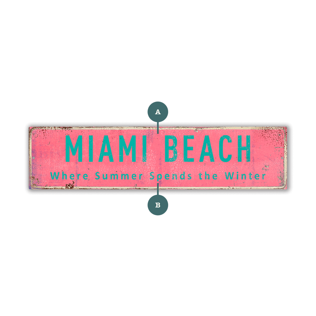 Landmark Classic Custom Signs: Pink 2 - Wall Decor – Old Wood Signs