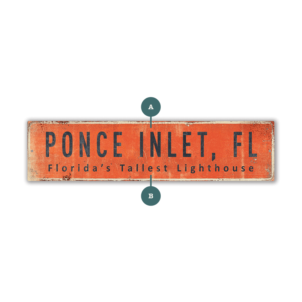 Landmark Classic Custom Signs: Coral 2 - Wall Decor – Old Wood Signs
