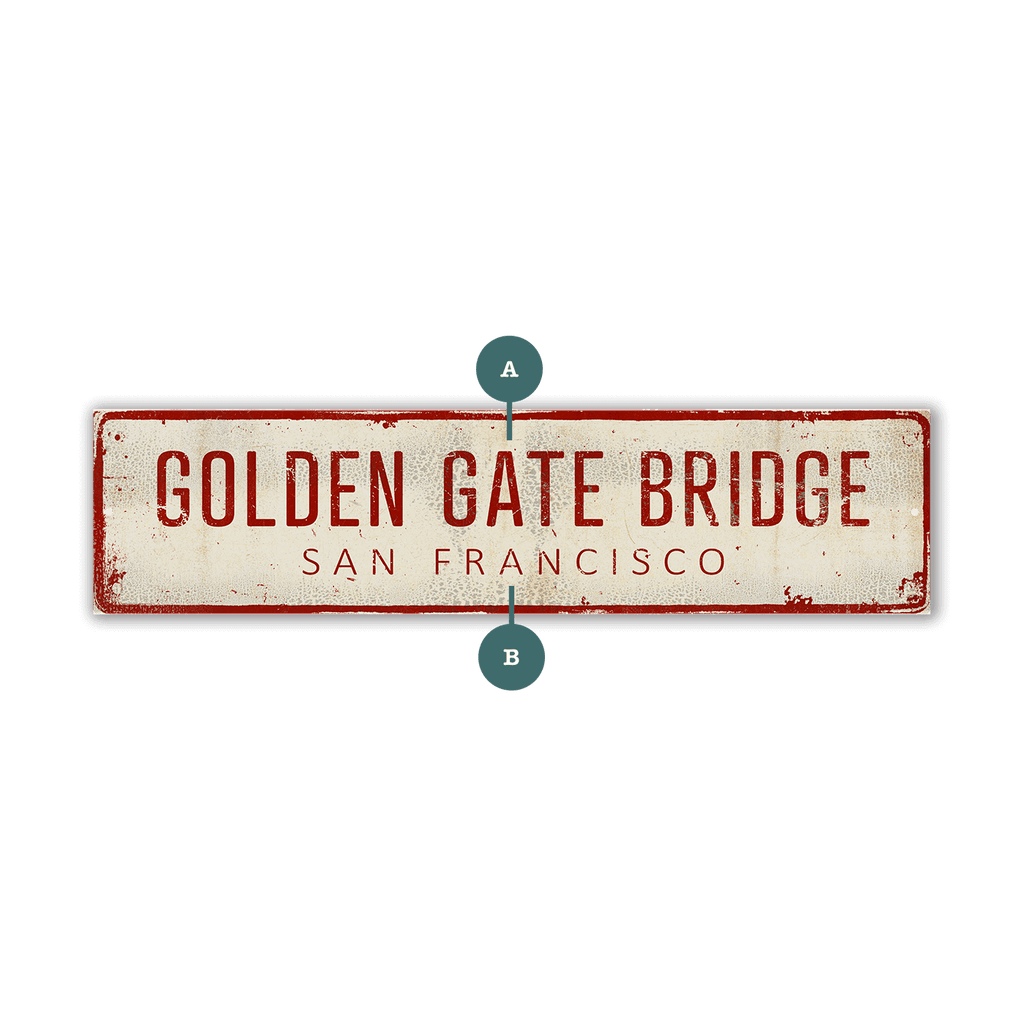 Landmark Classic Custom Signs: Red Text 2 - Wall Decor – Old Wood Signs