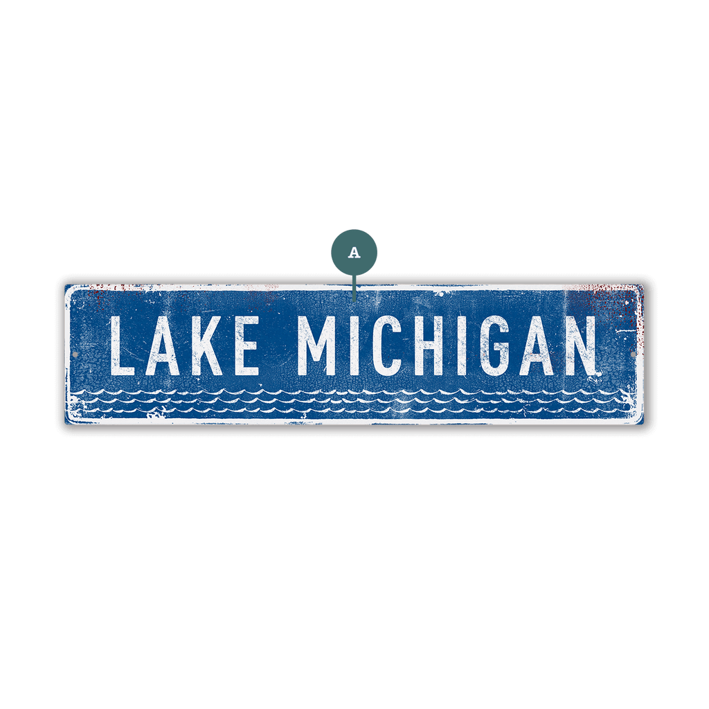Landmark Waves Custom Signs: Blue 1 - Wall Decor – Old Wood Signs