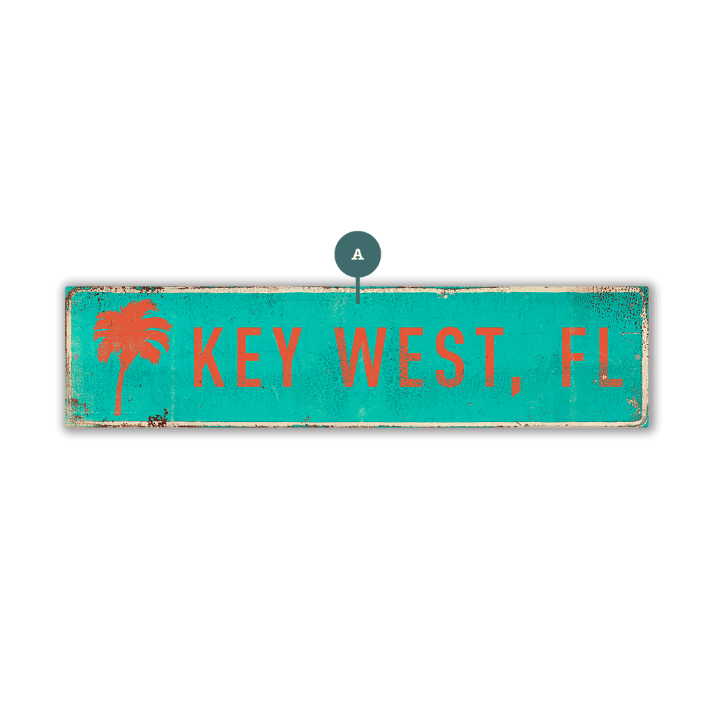 Landmark Palms Custom Signs: Turquoise 1 - Wall Decor – Old Wood Signs
