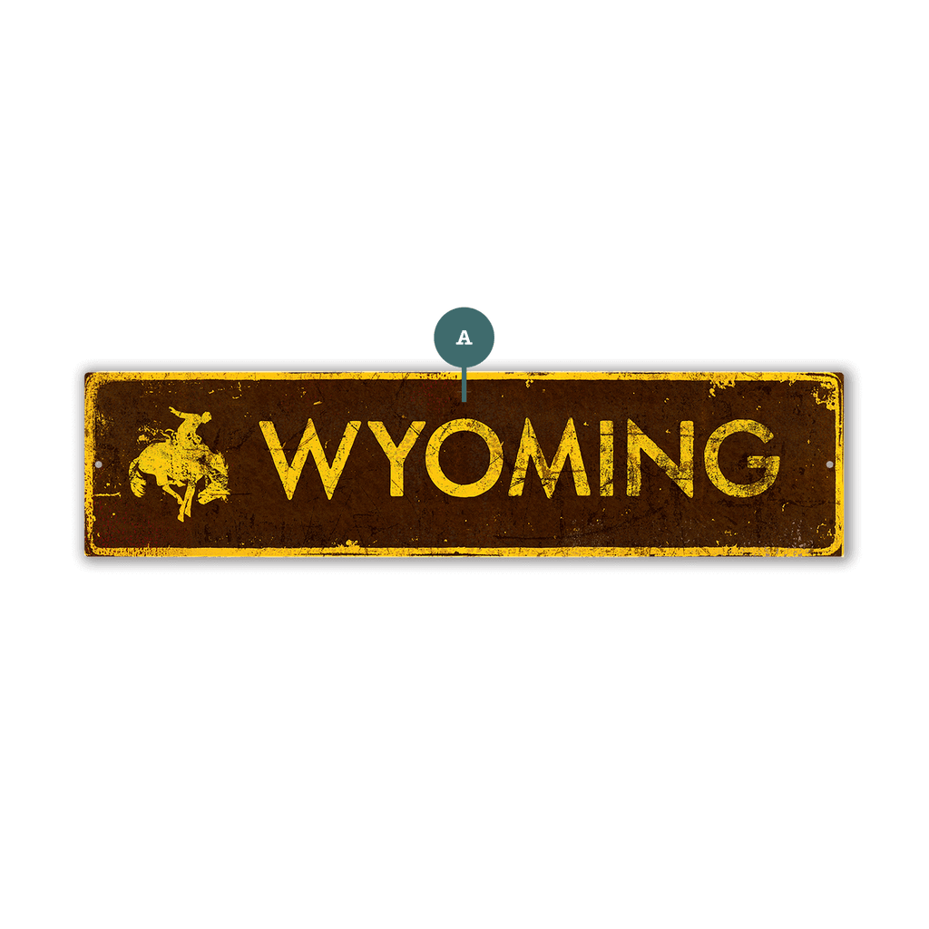 Landmark Bronco Custom Signs: Brown and Yellow 1 - Wall Decor – Old ...