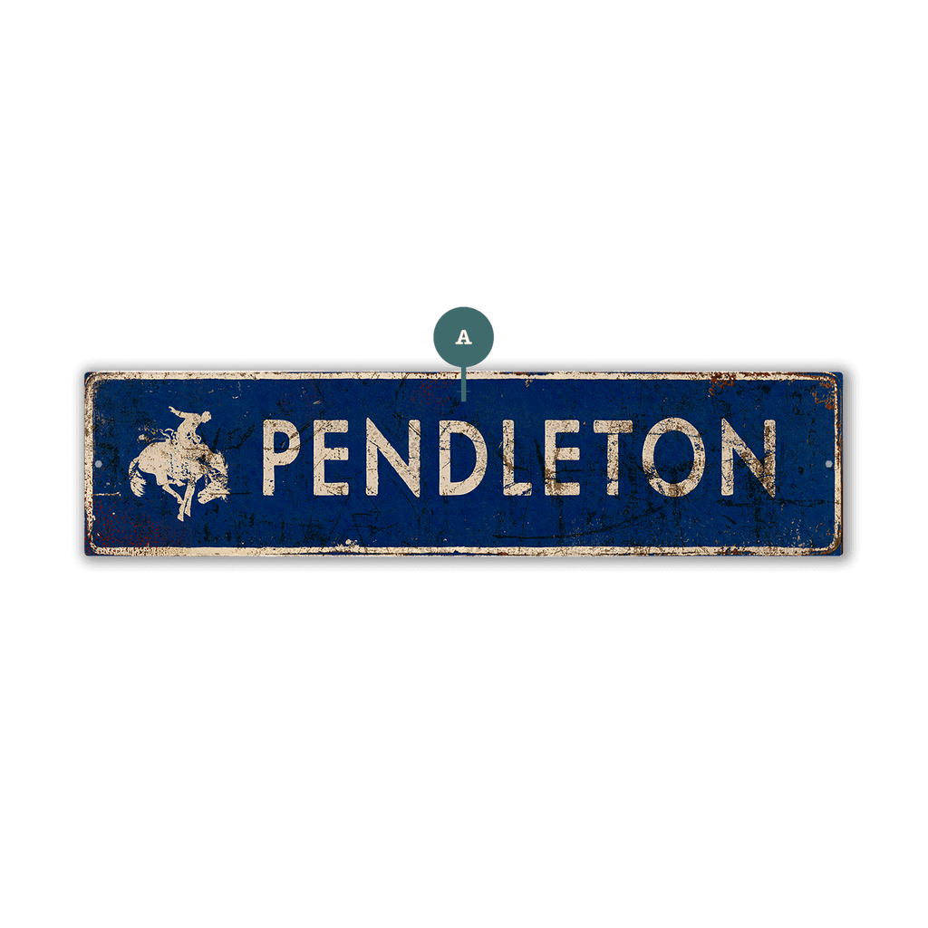 Landmark Bronco Custom Signs: Blue 1 - Wall Decor – Old Wood Signs
