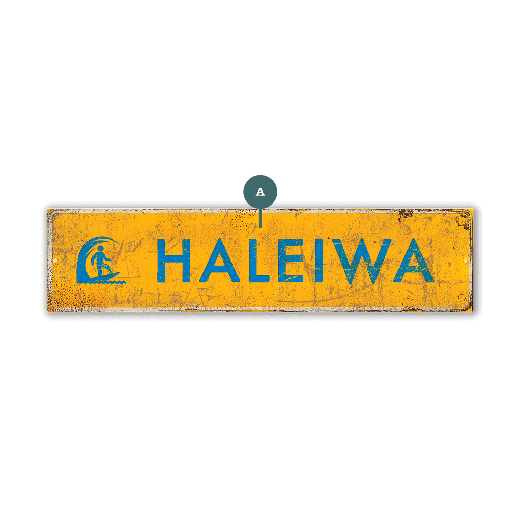 Landmark Surf Custom Signs: Yellow - Wall Decor – Old Wood Signs