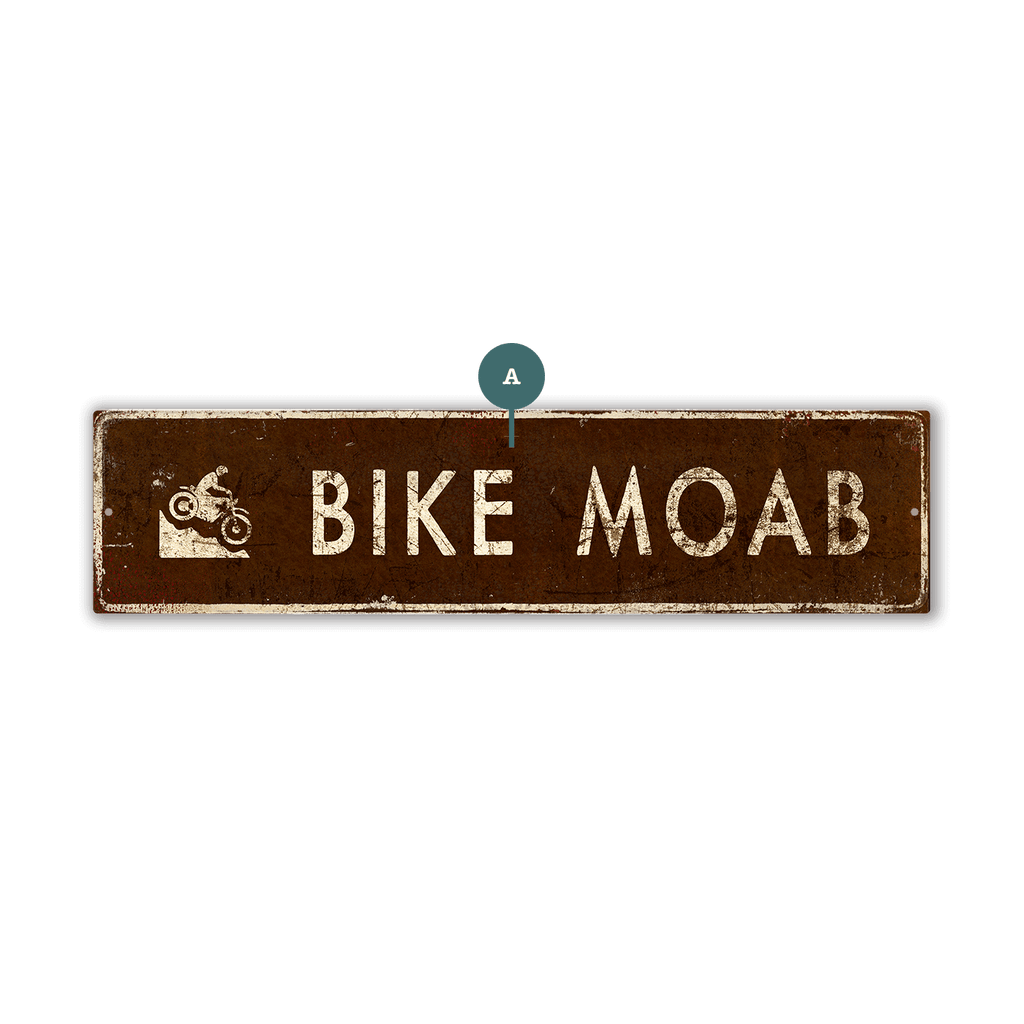 Landmark Motorbike Custom Signs: Brown - Wall Decor – Old Wood Signs