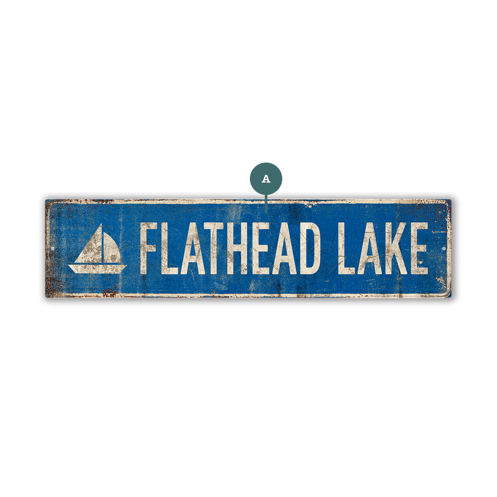 Landmark Sailboat Custom Signs: Blue 1 - Wall Decor – Old Wood Signs