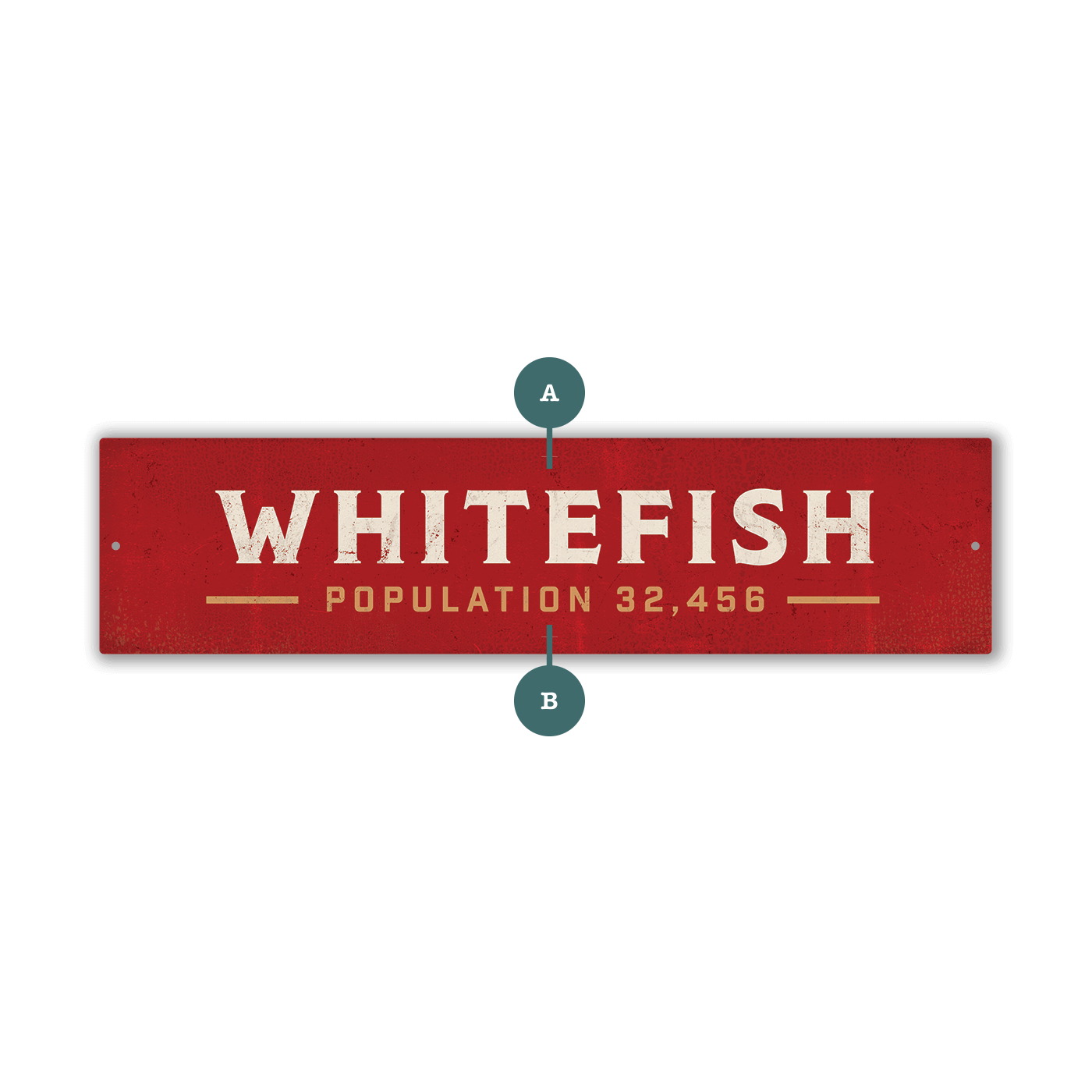 Landmark Signature Custom Signs: Red 2 - Wall Decor – Old Wood Signs
