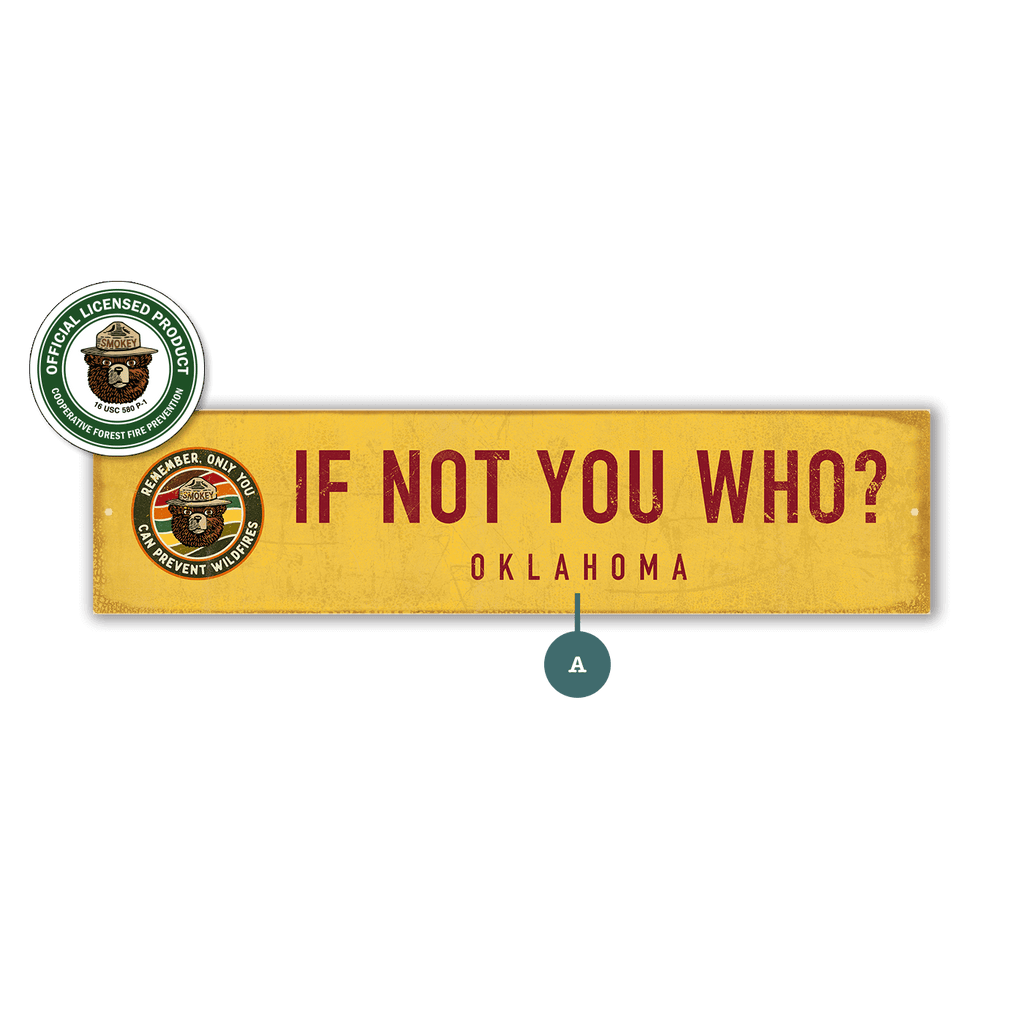 Smokey Bear If Not You Who: Yellow Landmark - Wall Decor – Old Wood Signs