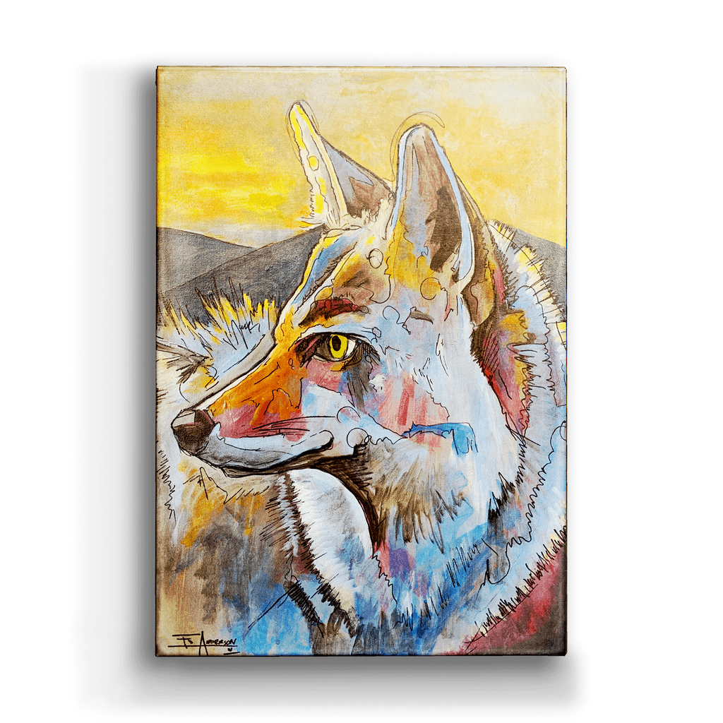 Wild and Free - Coyote in Profile: Metal Box Art – Old Wood Signs