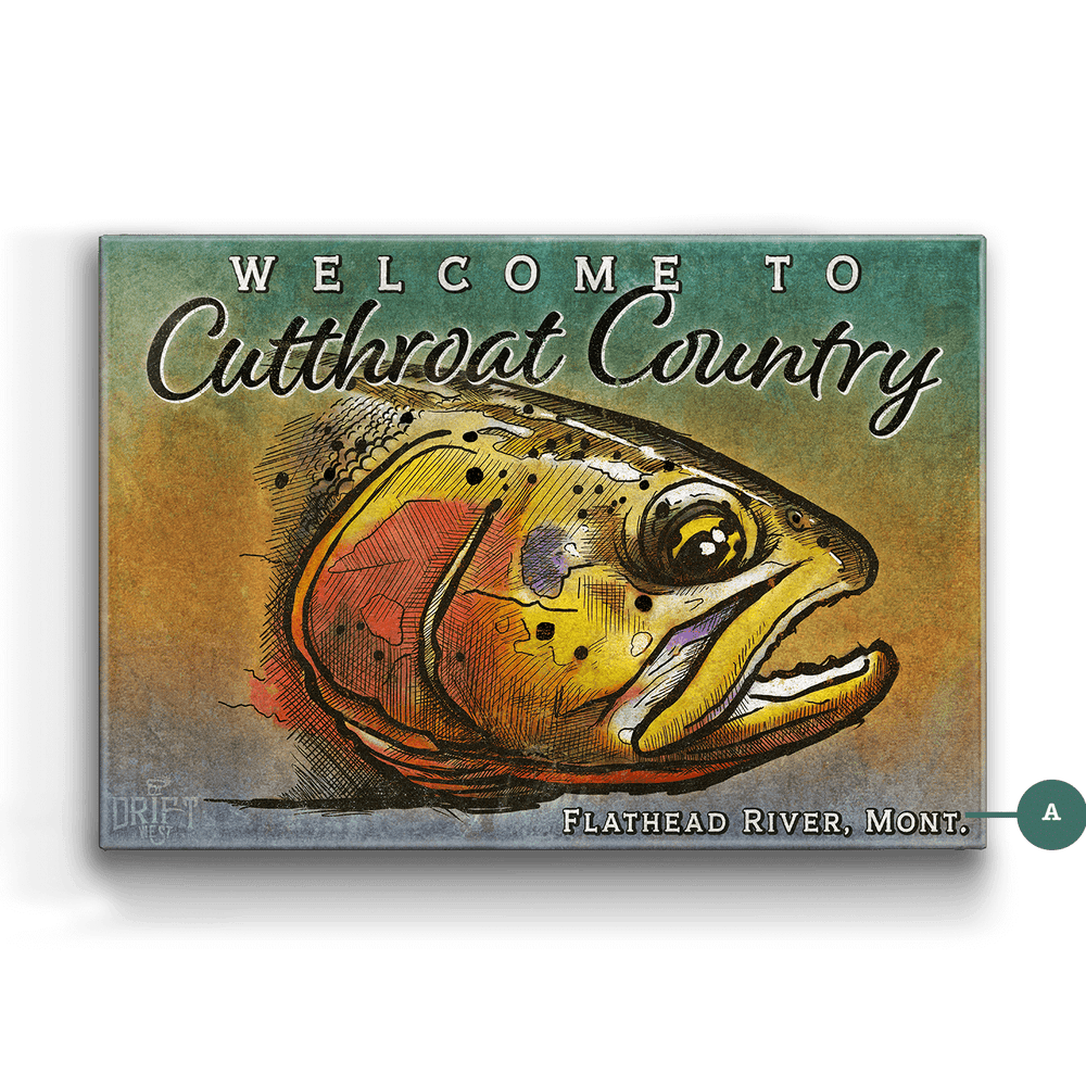Cutthroat Head: Personalized - Metal Box Art – Old Wood Signs