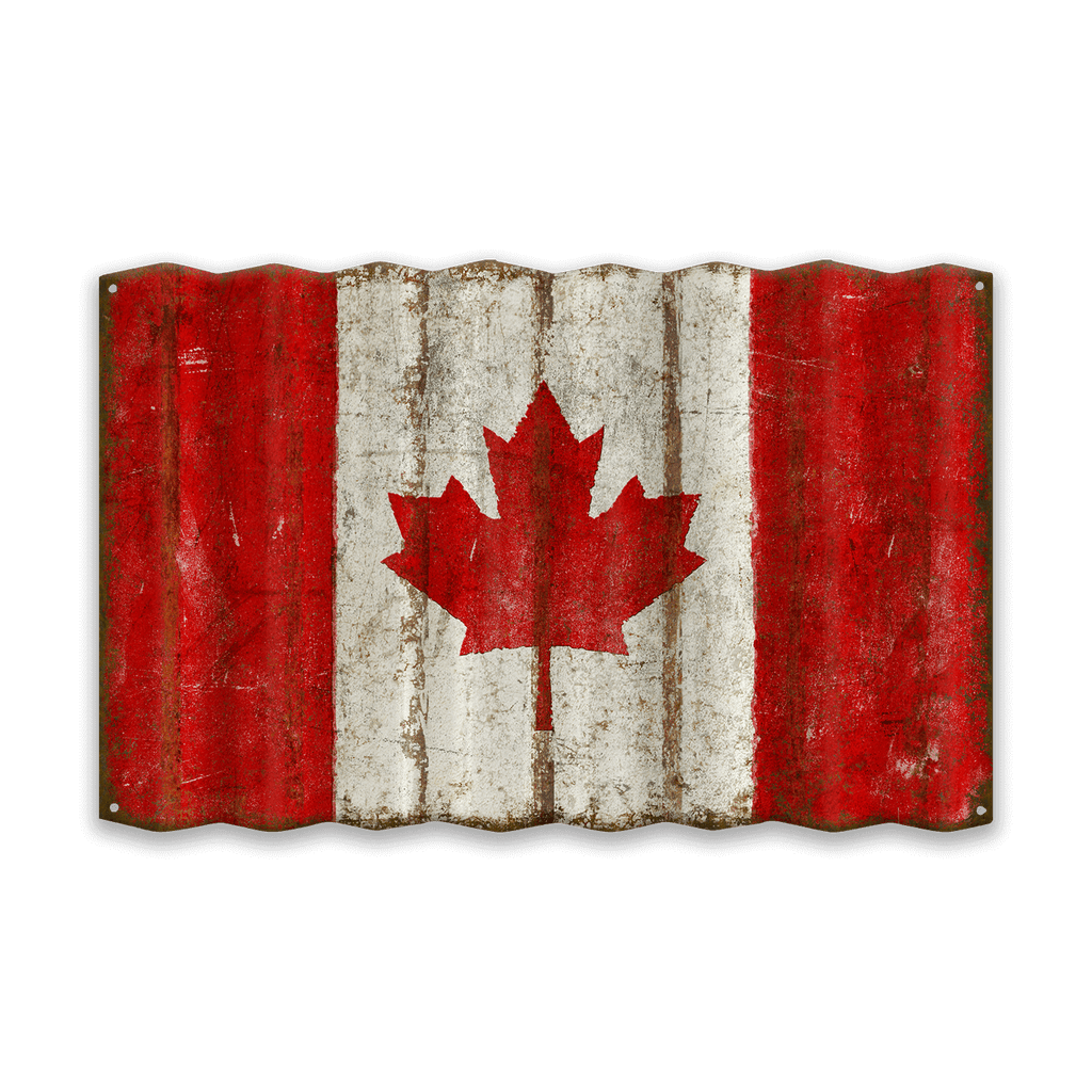 Canadian Flag - Corrugated Metal Wall Art – Old Wood Signs
