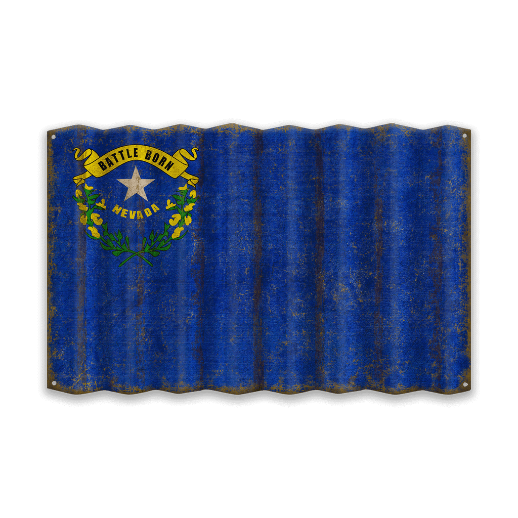 Nevada State Flag - Corrugated Metal Wall Art – Old Wood Signs