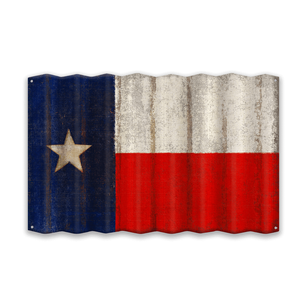 Texas State Flag - Corrugated Metal Wall Art – Old Wood Signs
