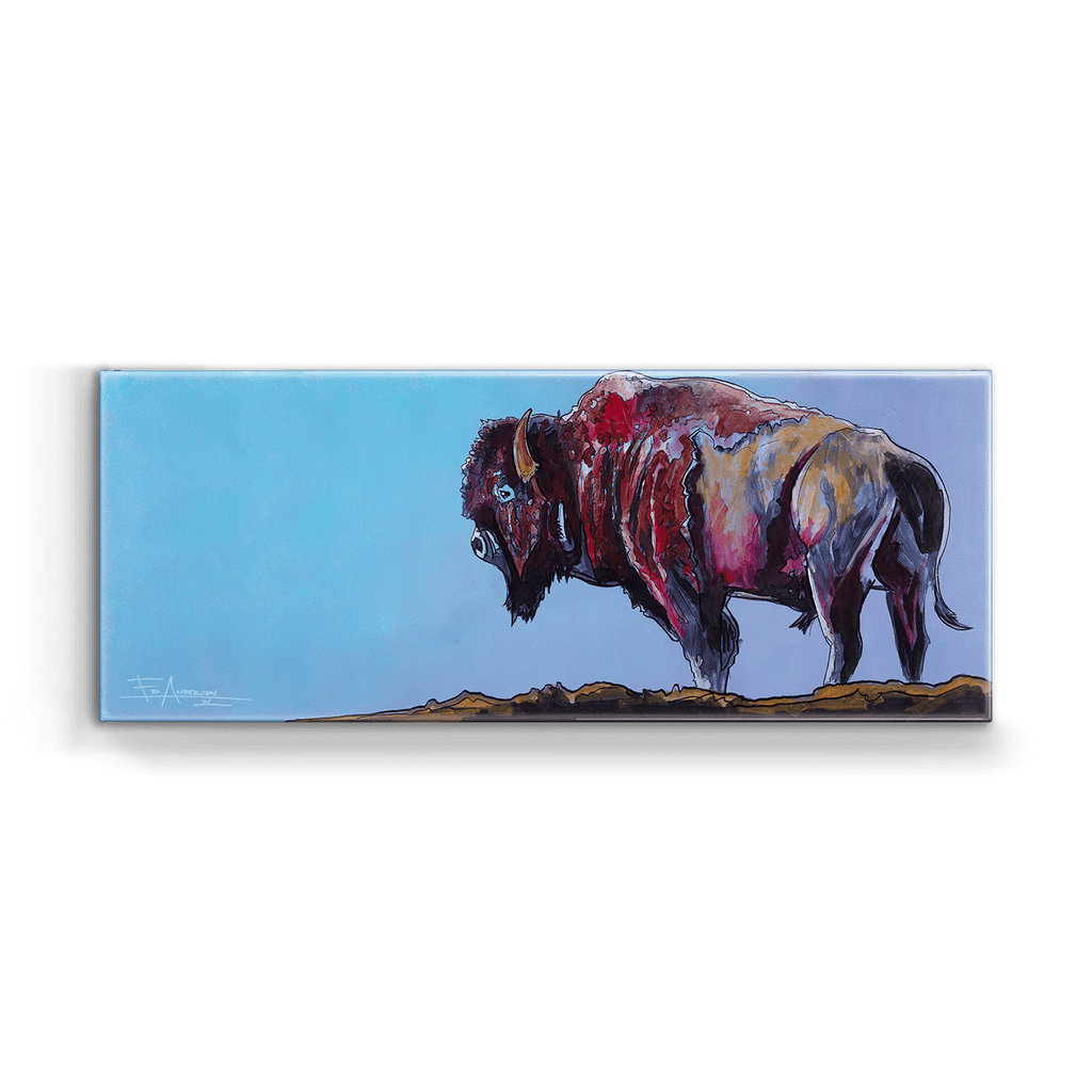 Bison on the Edge: Metal Box Art – Old Wood Signs