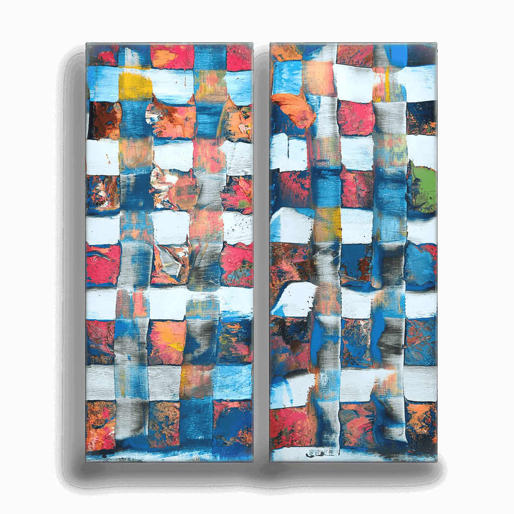 Checkerboard - 2-Panel Metal Box Art – Old Wood Signs