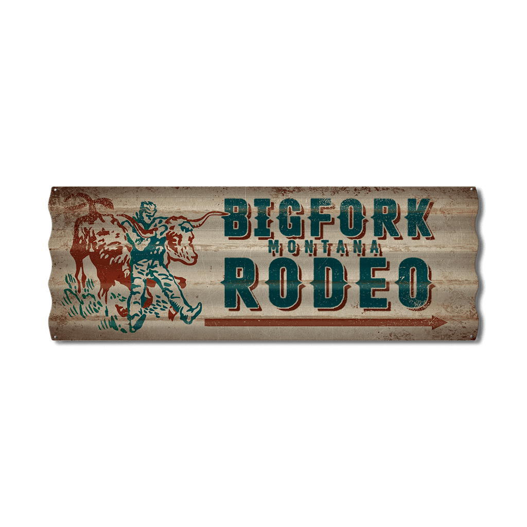 Steer Wrestling Rodeo Entrance: Bigfork Rodeo - Corrugated Metal Wall ...