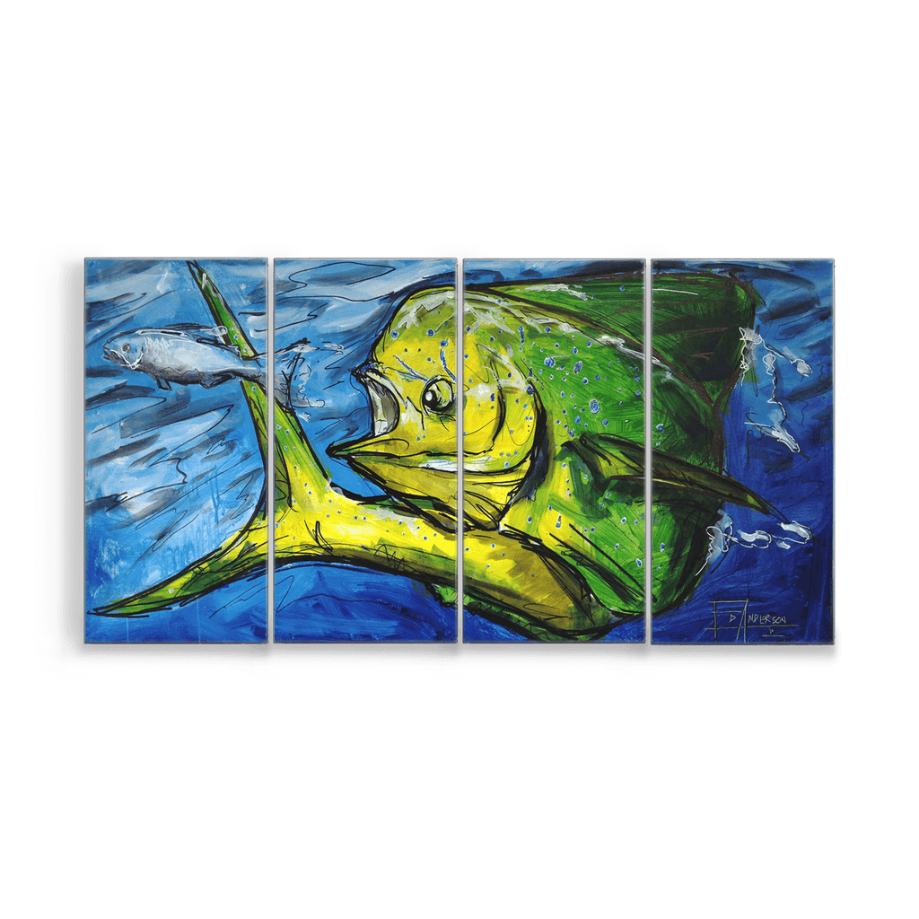 Dolphin Fish/Mahi-Mahi: 4-Piece Metal Box Art – Old Wood Signs
