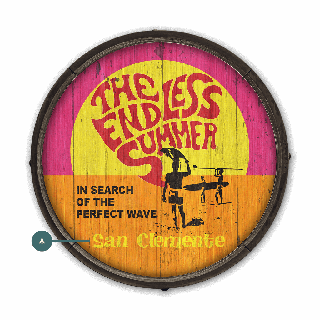 The Endless Summer: San Clemente - Barrel End Wall Art – Old Wood Signs