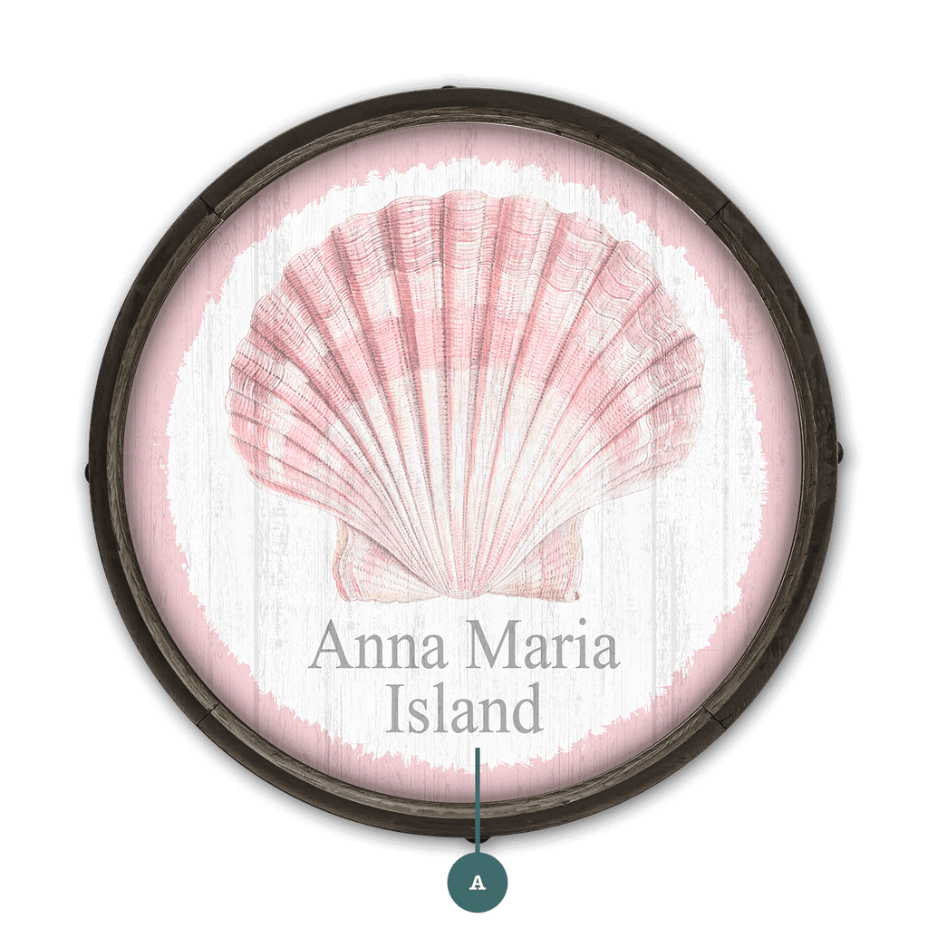 Scallop Shell Watercolor - Barrel End Wall Art – Old Wood Signs