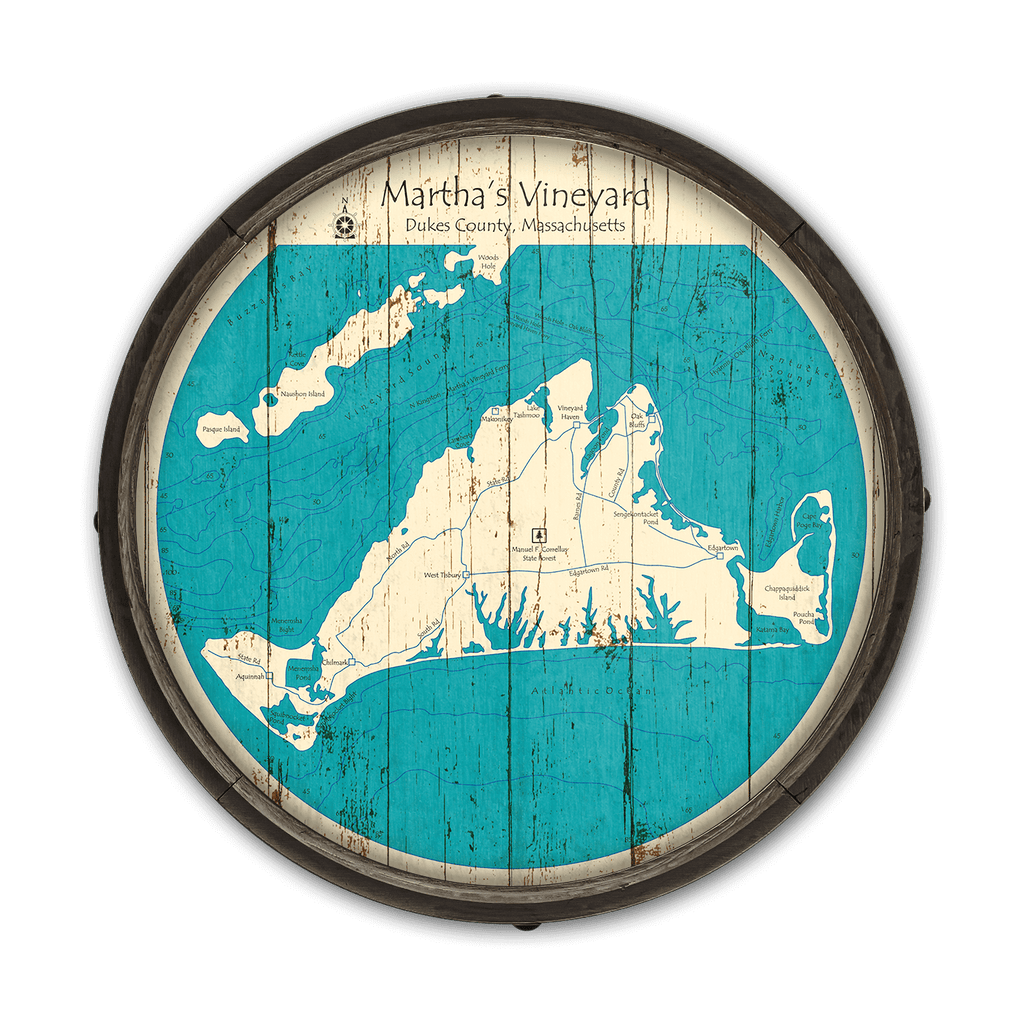 Martha’s Vineyardon a Barrel End – Old Wood Signs