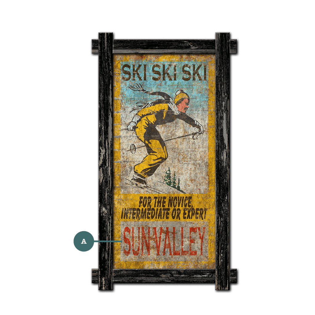 SKI SKI SKI - Framed Wall Art – Old Wood Signs
