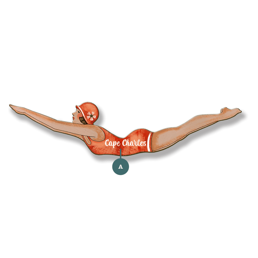 Dive Girl Cut Up: Coral - Wood Wall Art – Old Wood Signs