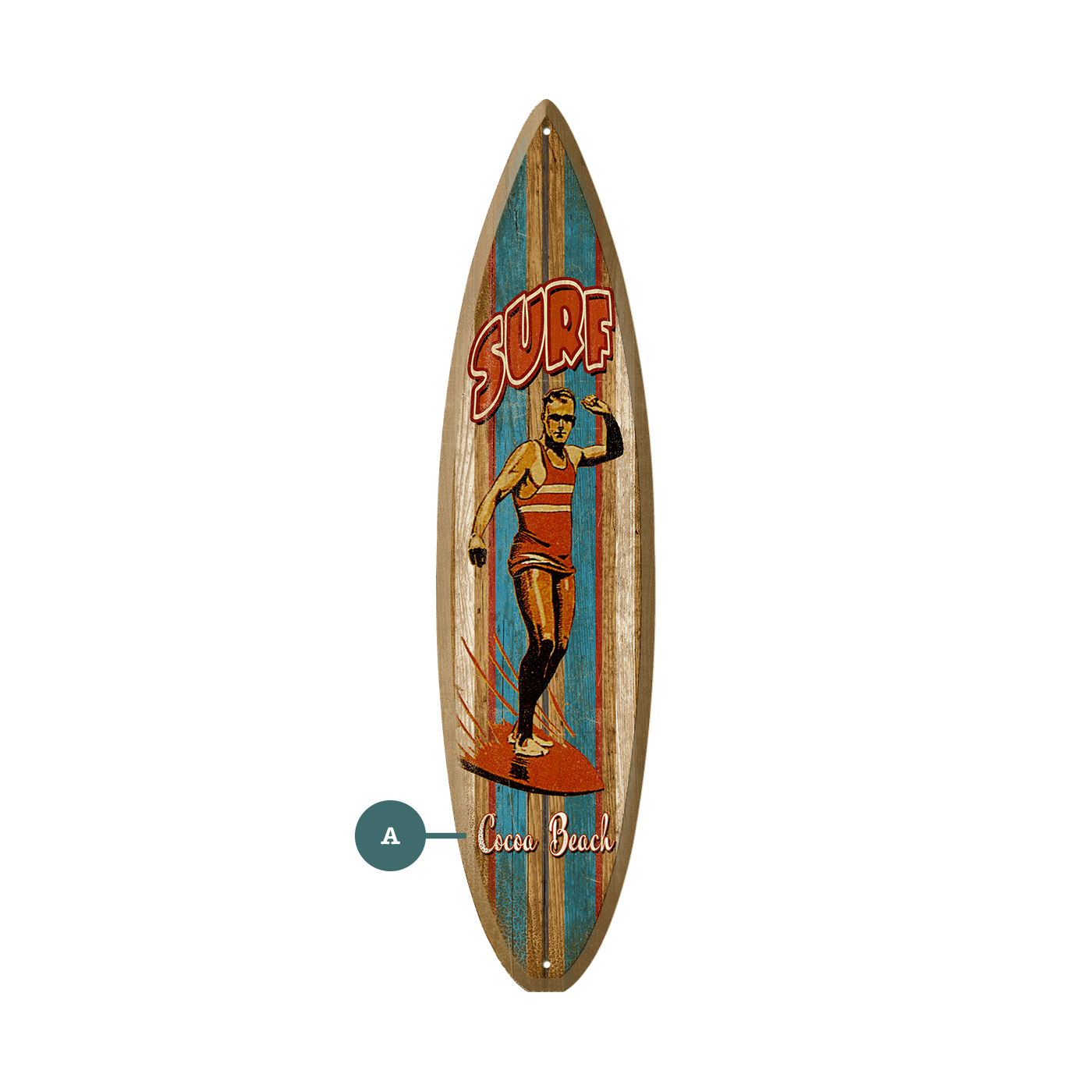 Old School Surfer - Surfboard Wall Art – Old Wood Signs