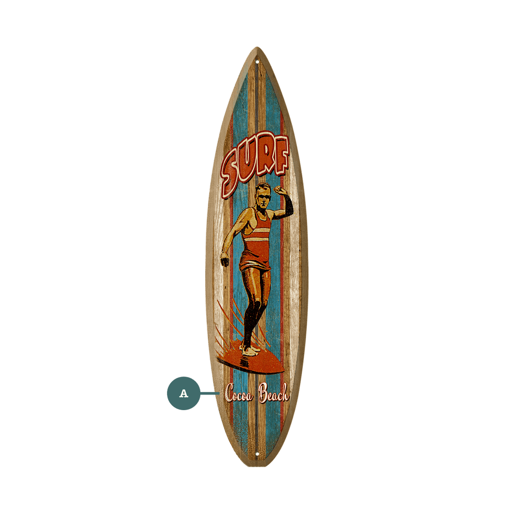 Old School Surfer - Surfboard Wall Art – Old Wood Signs