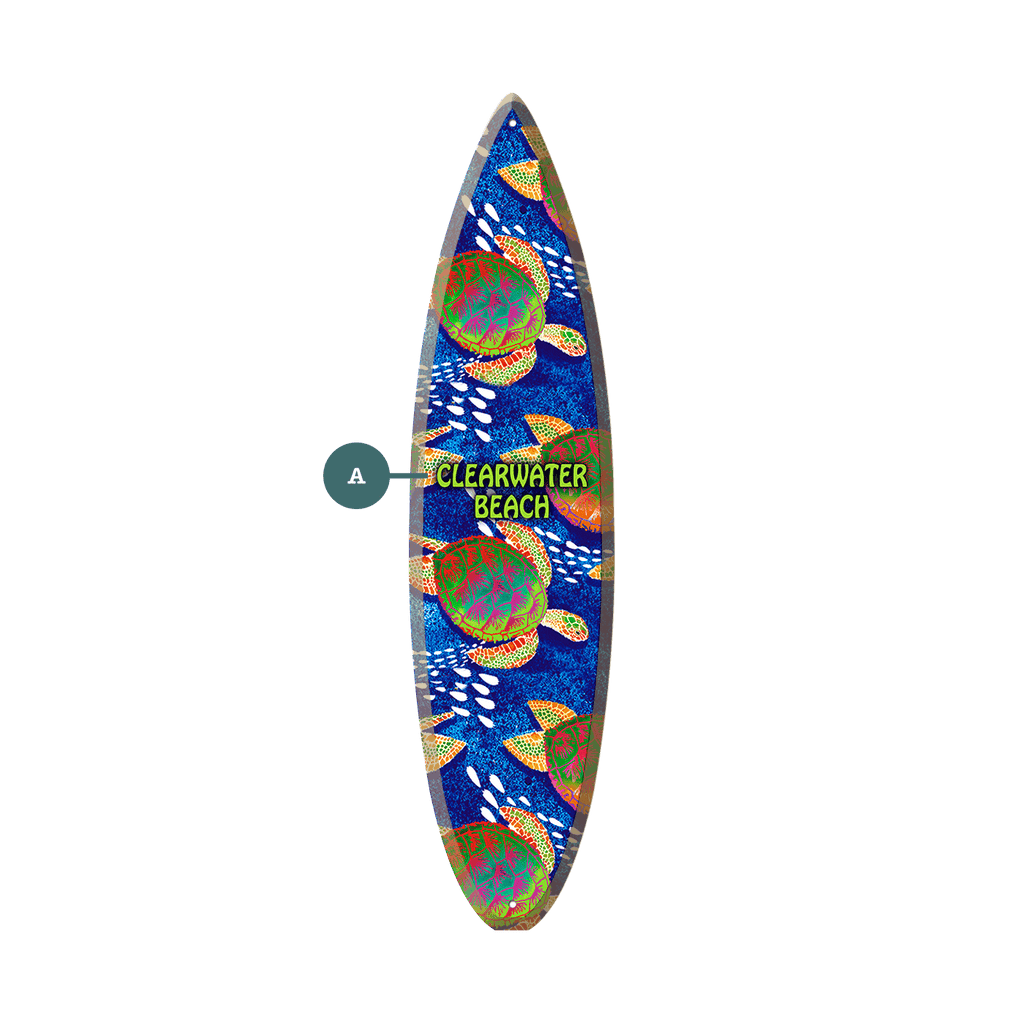 Psychedelic Sea Turtles - Surfboard Wall Art – Old Wood Signs