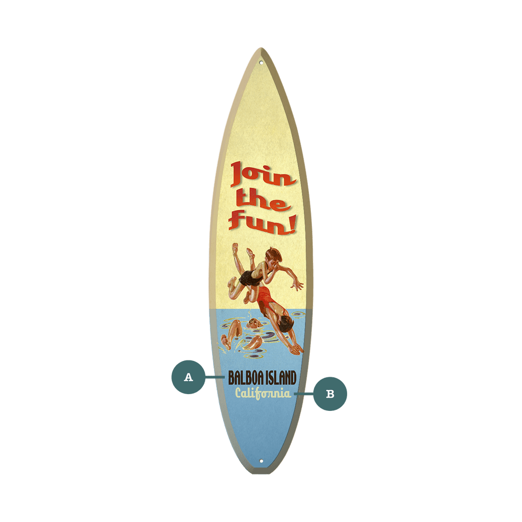 Join the Fun! - Surfboard Wall Art – Old Wood Signs