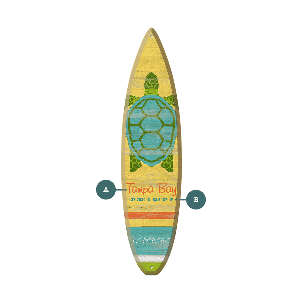 Turtle Latitude - Surfboard Wall Art – Old Wood Signs
