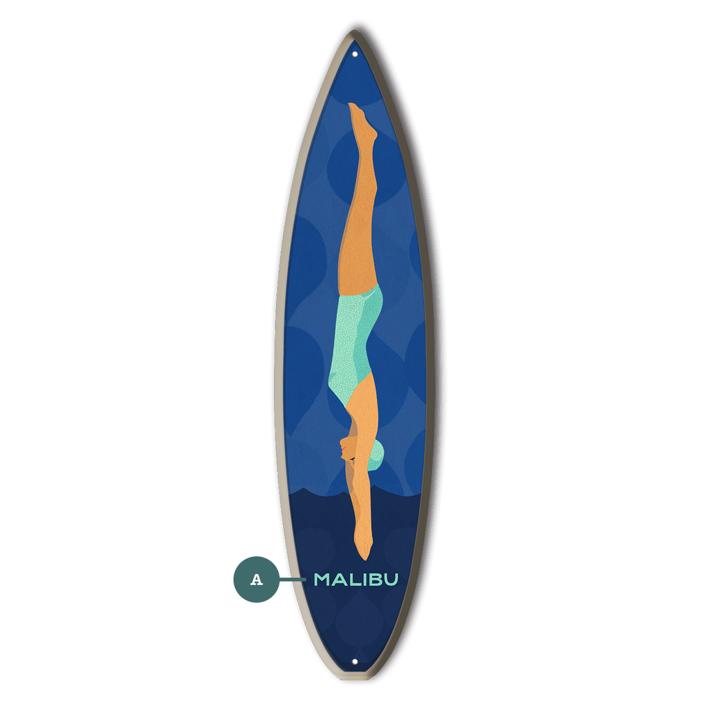 Diving Lady - Surfboard Wall Art – Old Wood Signs