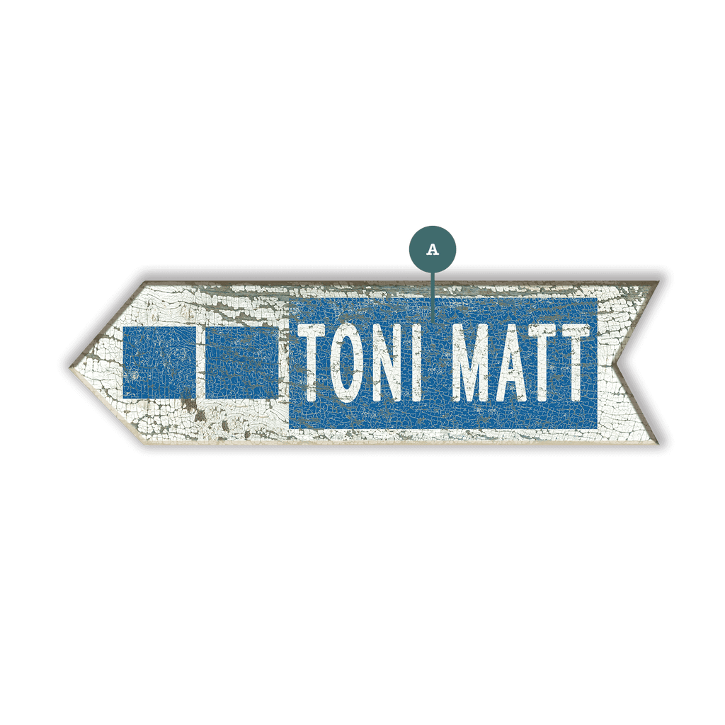 Ski Run Difficulty Arrow: Double Blue - Wood Wall Decor – Old Wood Signs