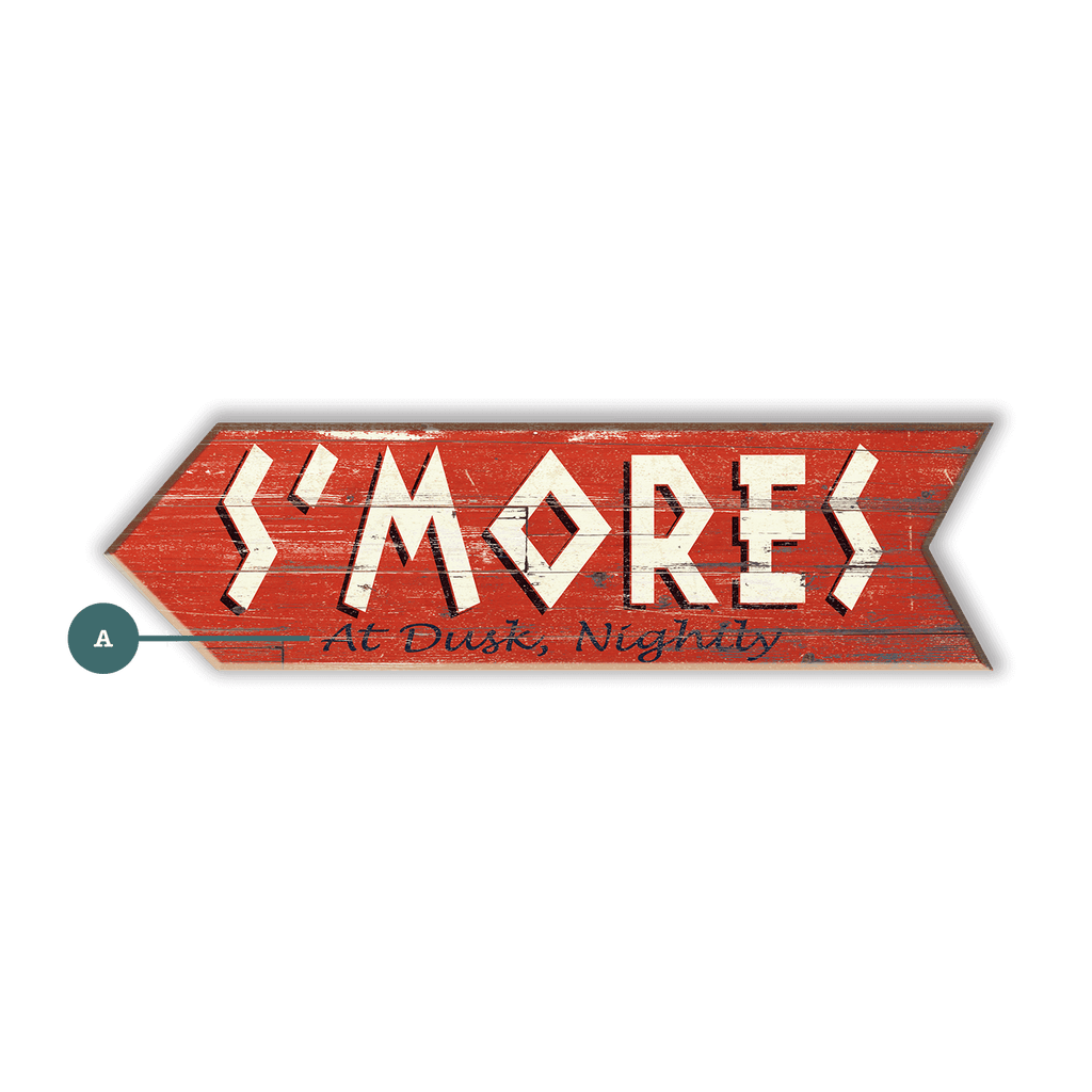 S'MORES Arrow - Wood Wall Decor – Old Wood Signs