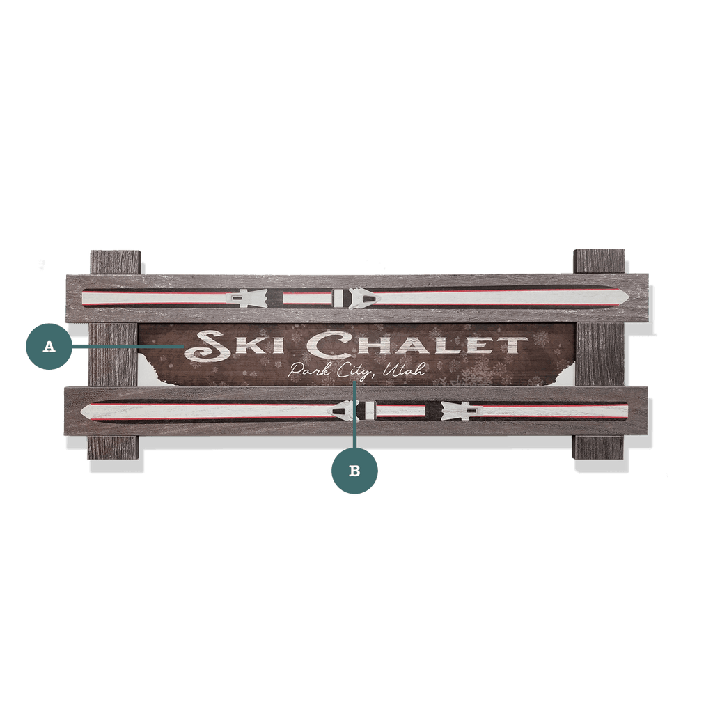 Ski Chalet Sign - Framed Wall Decor – Old Wood Signs