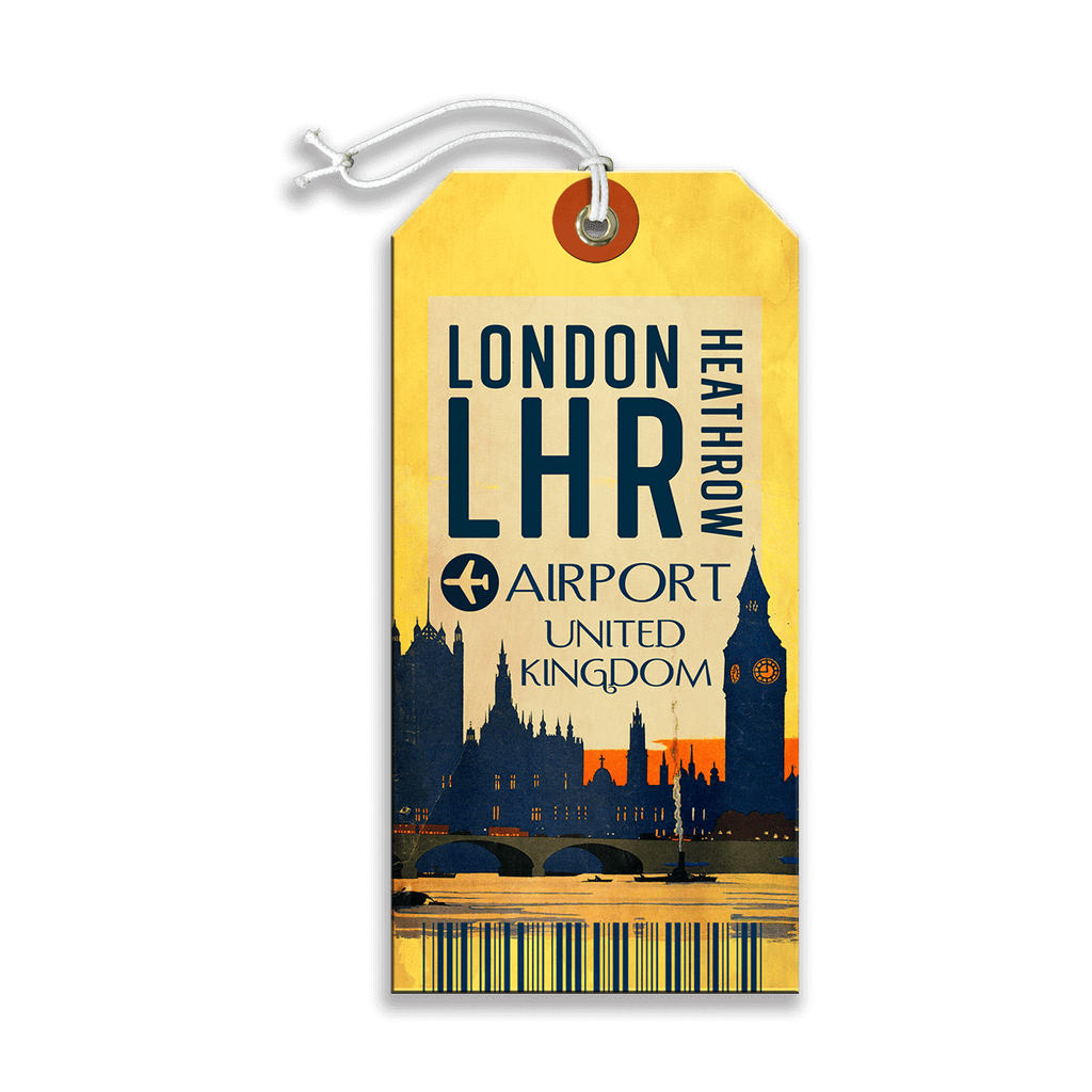 London Heathrow Airport - Luggage Tag – Old Wood Signs