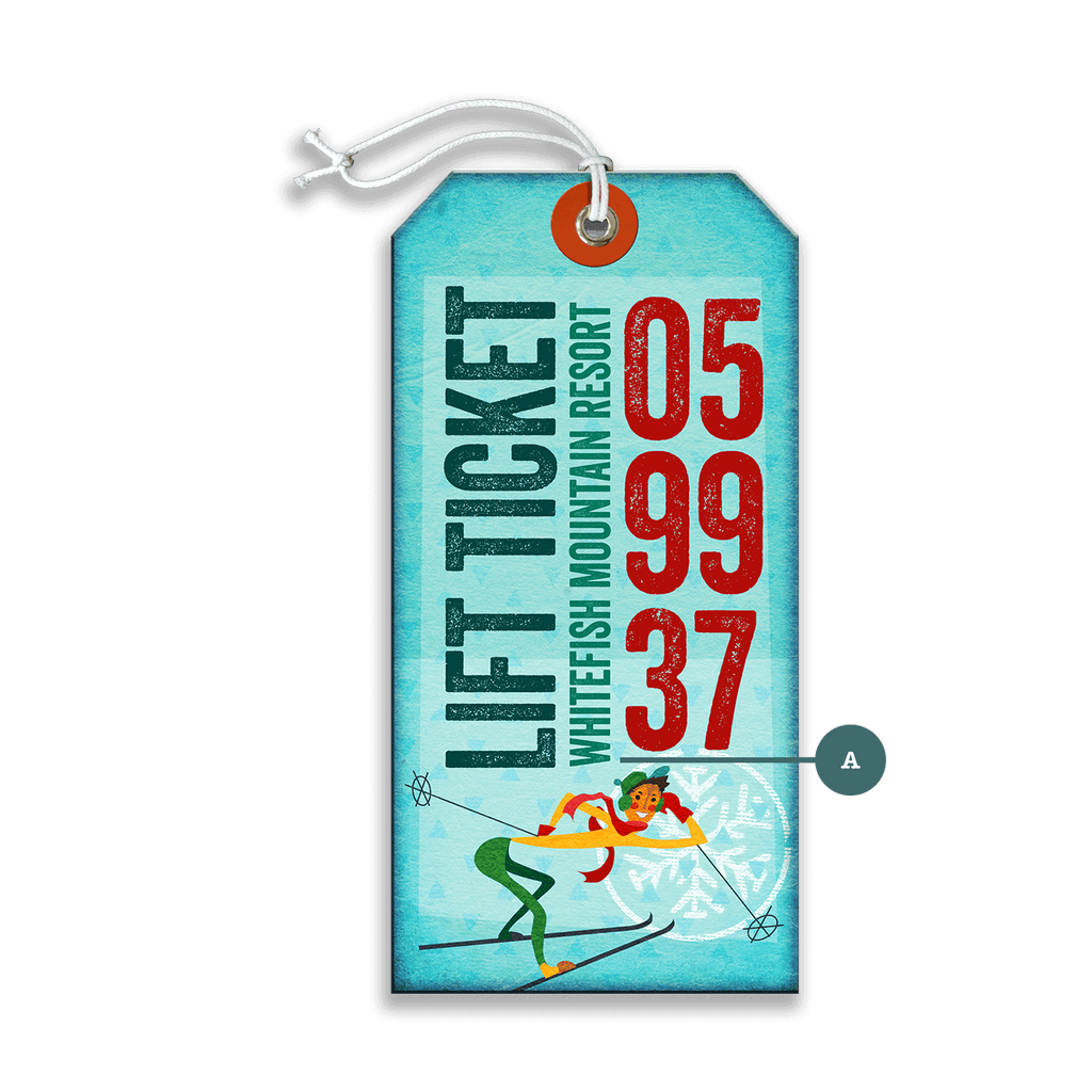 Whitefish Mountain Lift Ticket - Luggage Tag – Old Wood Signs