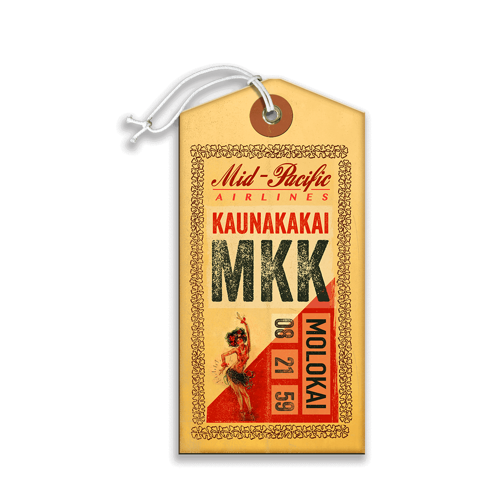 Mid-Pacific Airlines Luggage Tag – Old Wood Signs