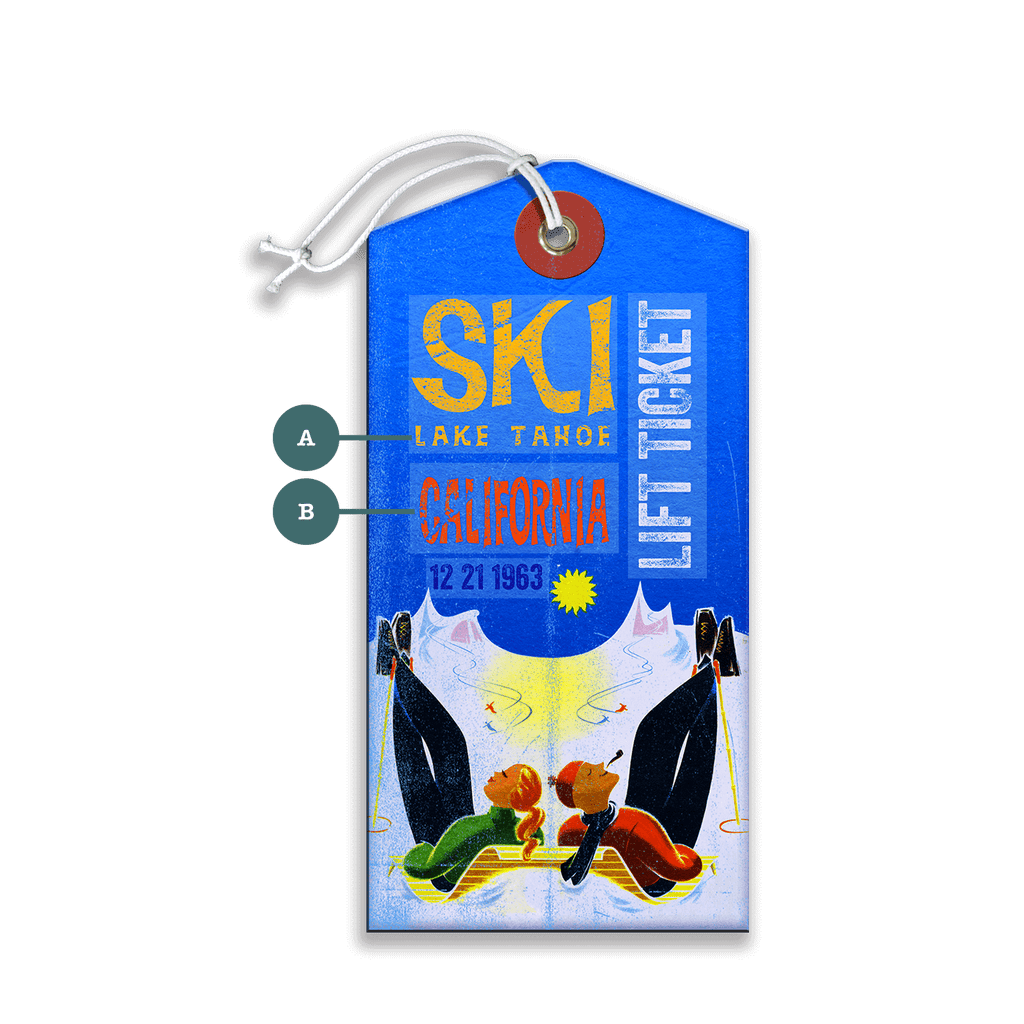 Ski Lift Ticket - Luggage Tag – Old Wood Signs